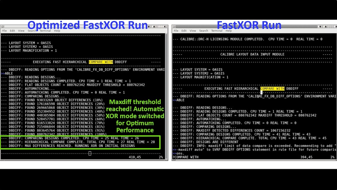How-to optimize Calibre FastXOR for layout vs. layout design compare